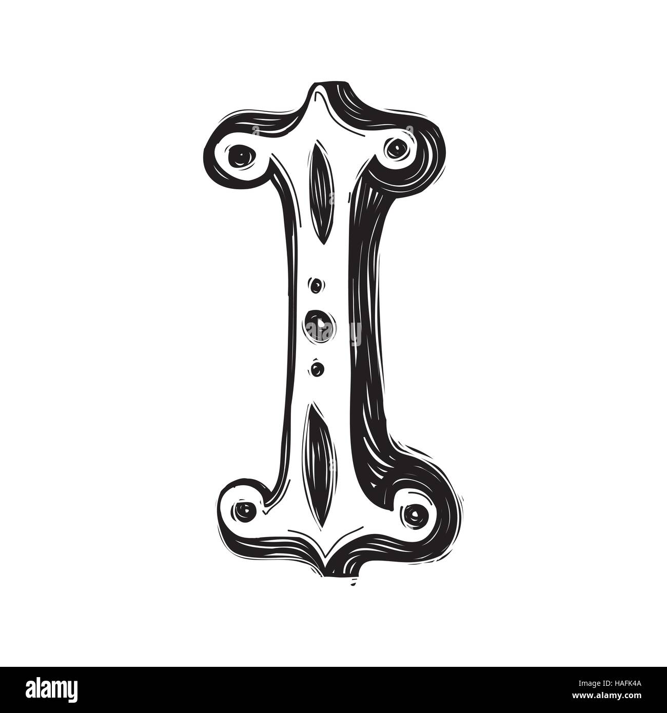 La lettre I style vintage Image Vectorielle Stock - Alamy