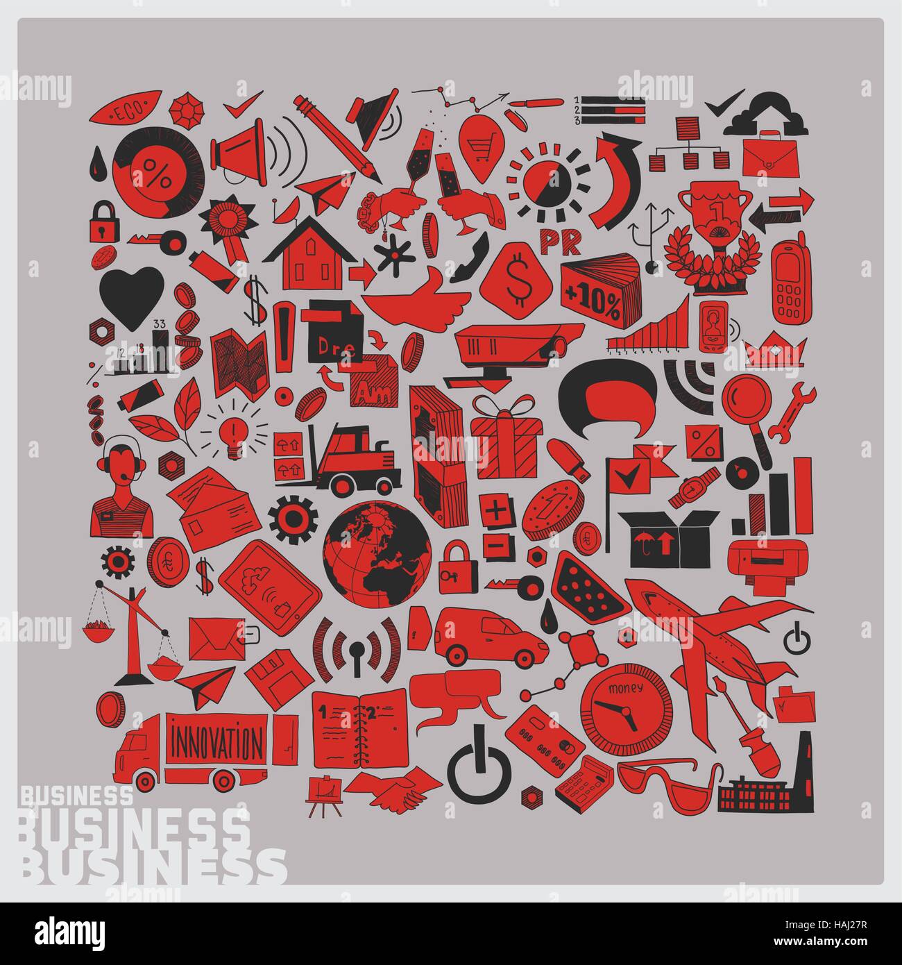 Grand ensemble d'icônes de dessins animés, des pictogrammes et des ...