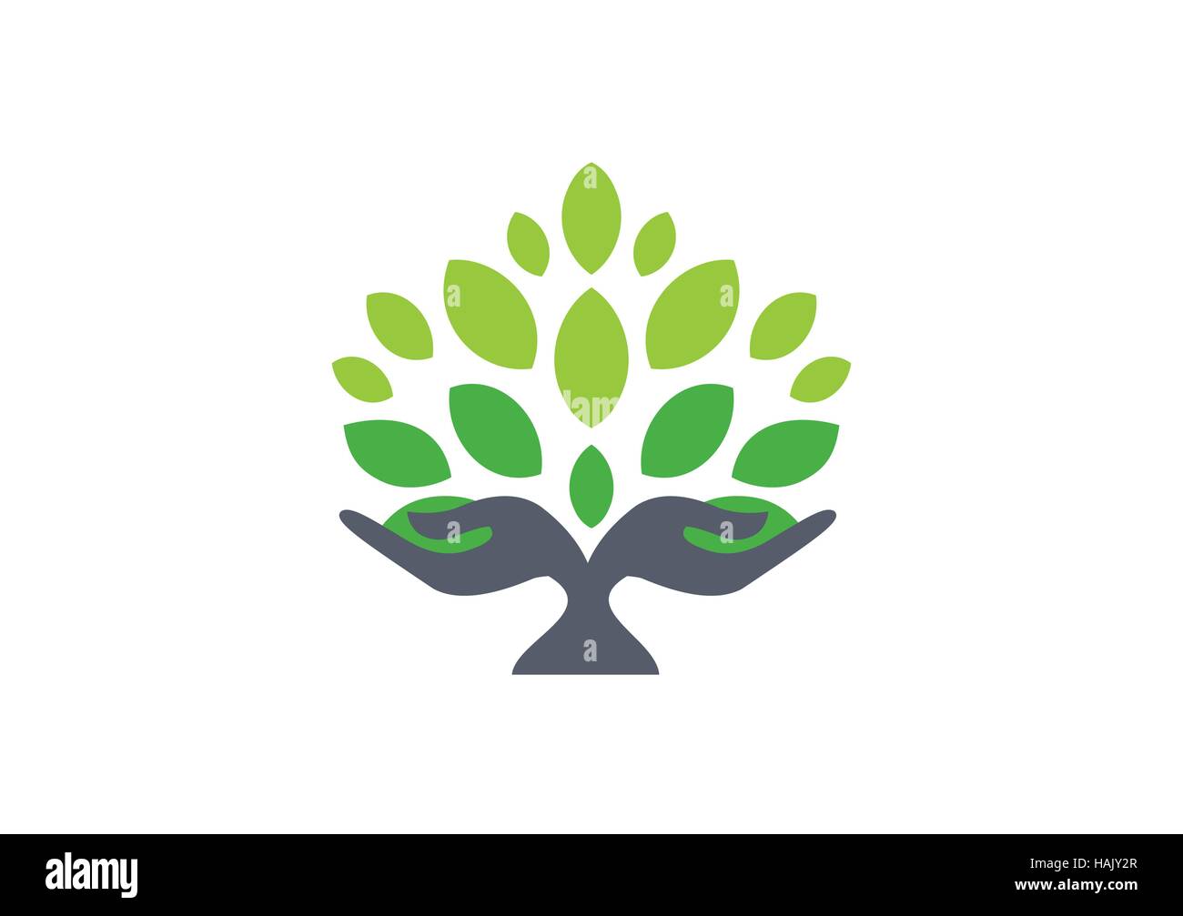 Par contre, le logo de l'arbre arbre main concept de bien-être de la ...