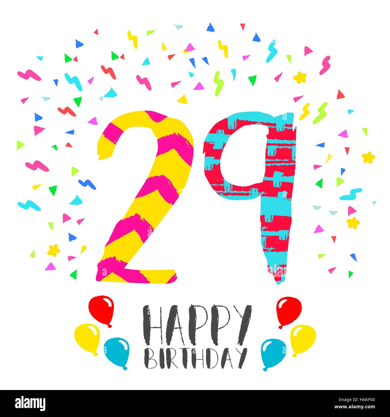 Happy birthday number 29 greeting Banque d'images détourées - Alamy