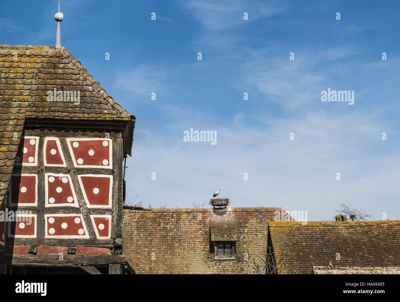 Maison à colombages peinte en vert Banque de photographies et d’images ...