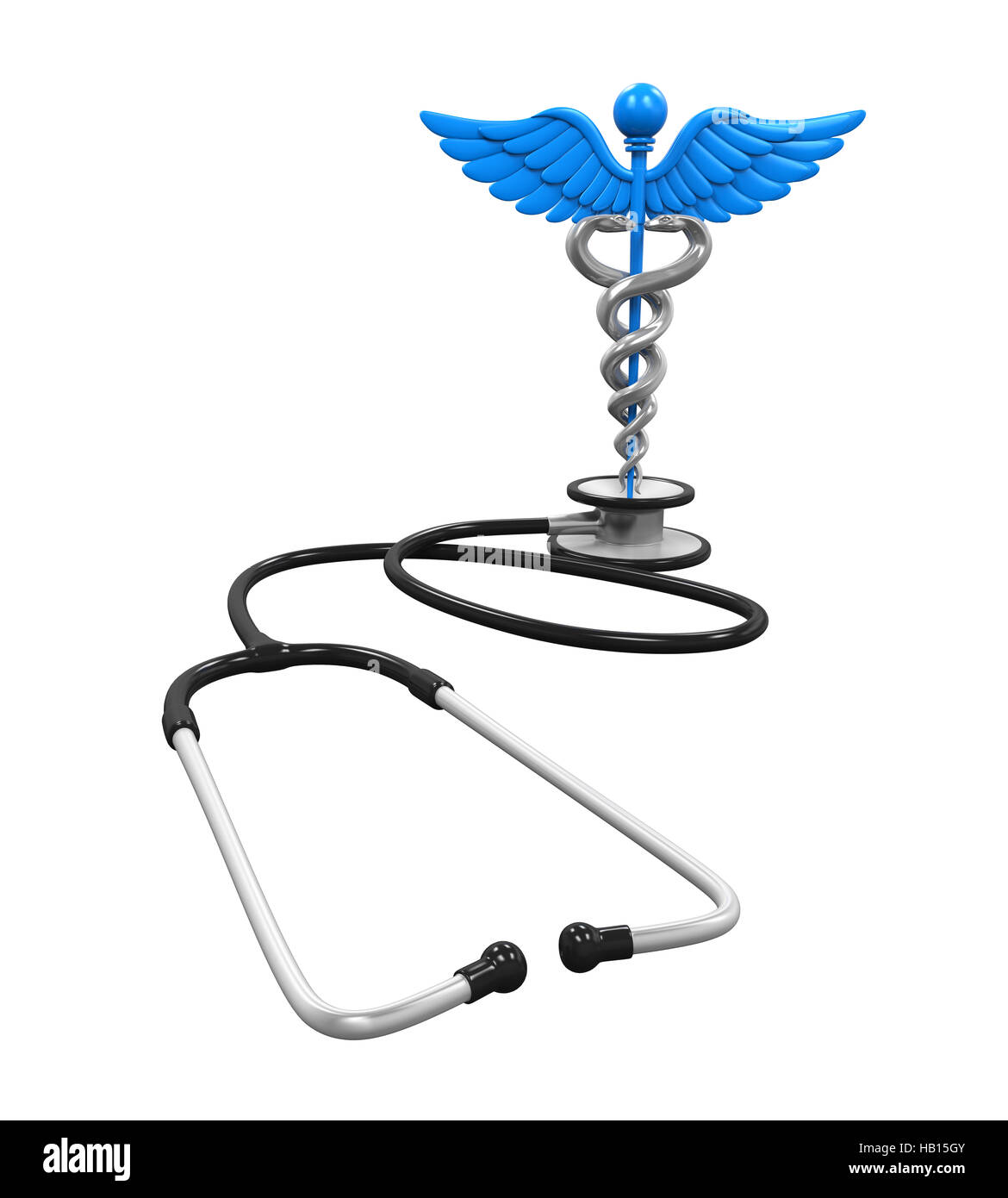 Symbole et Caduceus Stethoscope Photo Stock - Alamy