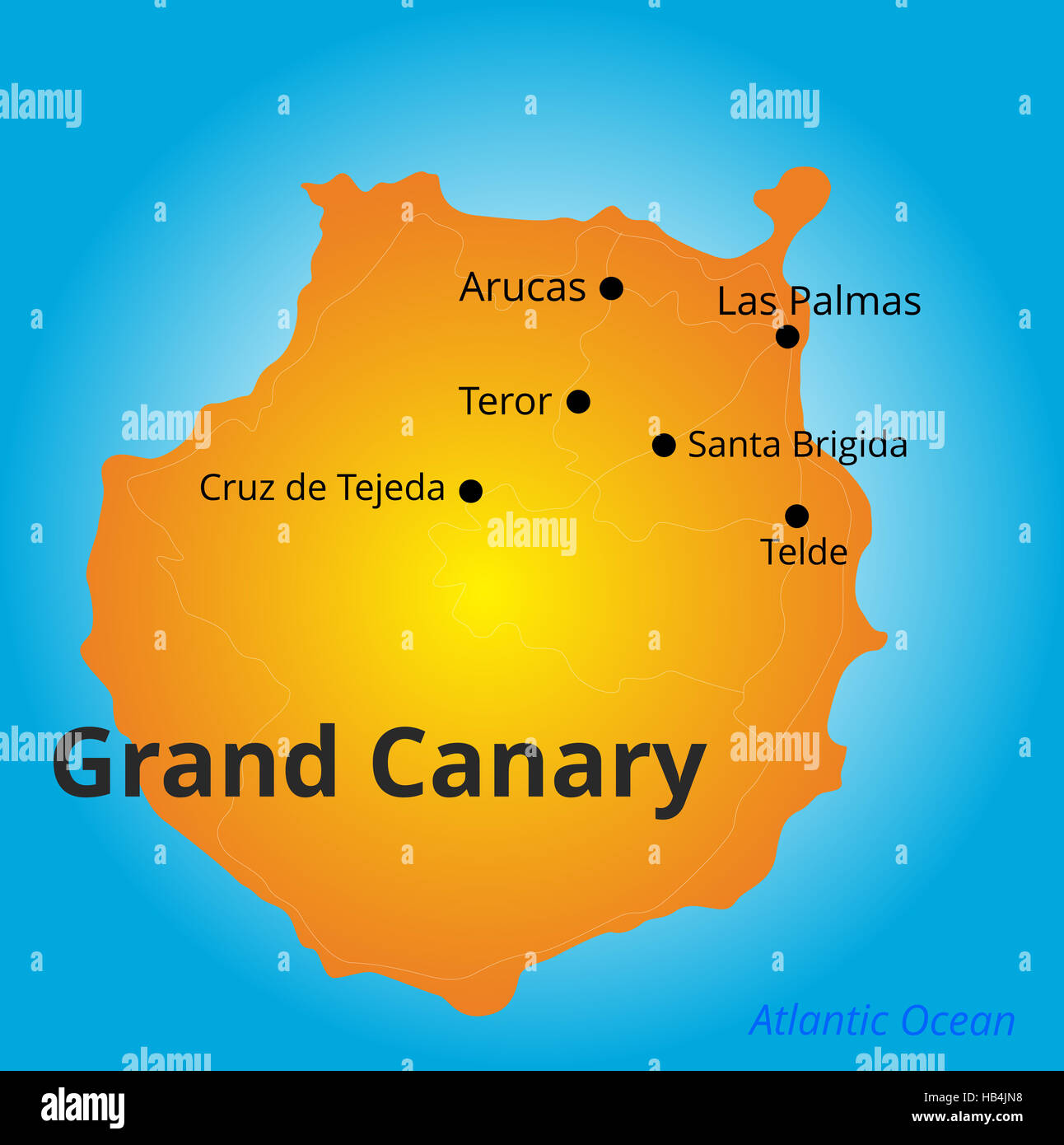 Carte des couleurs de Grande Canarie Photo Stock - Alamy