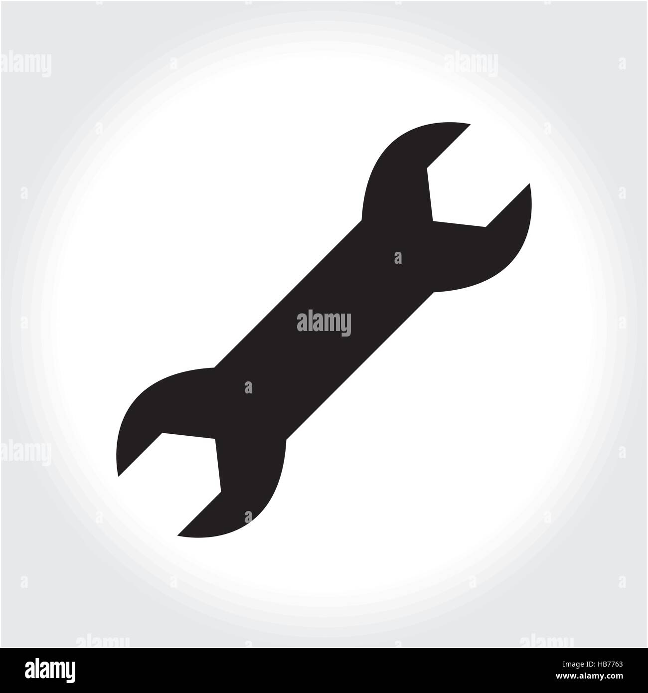 Icône de l'outil clé, silhouette noire. Logo de l'élément isolé sur ...