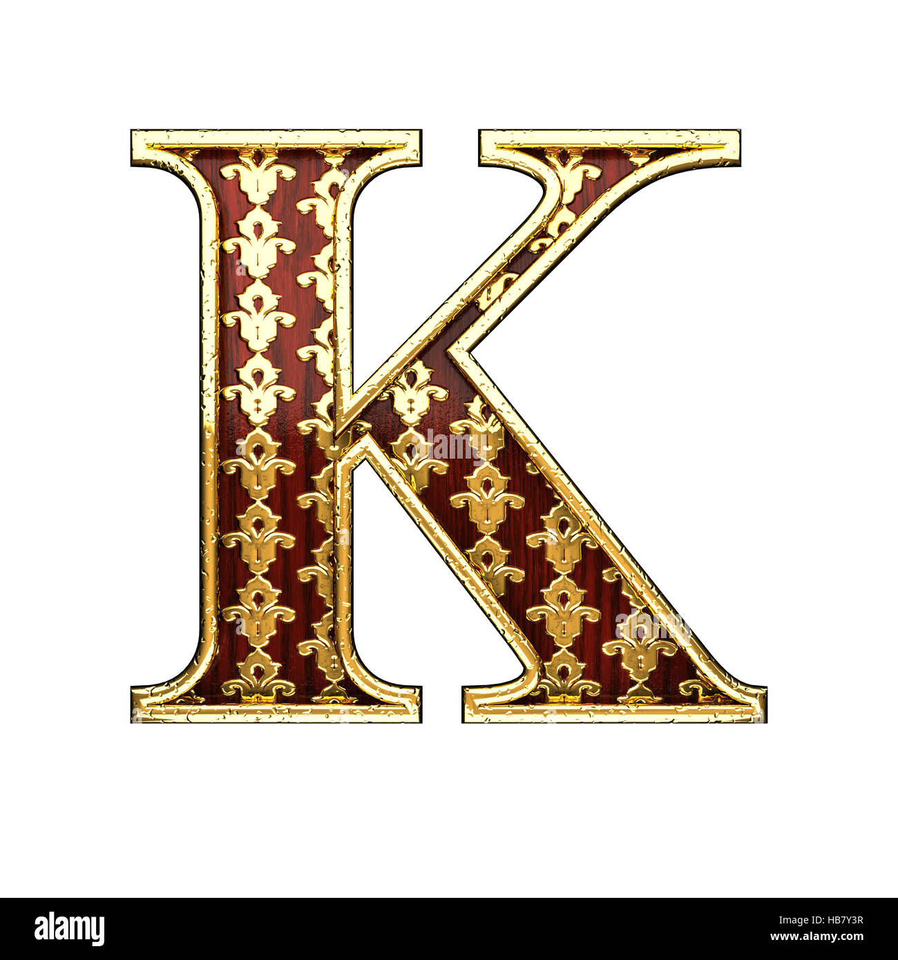 Lettre k texture metalique or Banque de photographies et d’images à ...