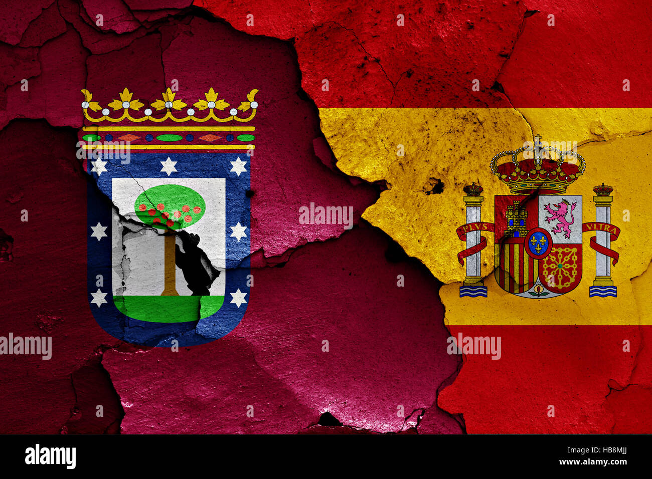 Drapeau de madrid espagne drapeaux de madrid Banque de photographies et ...