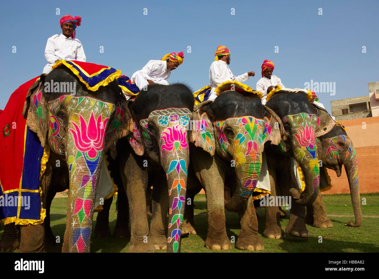 Inde, Rajasthan, Jaipur, le festival des éléphants qui se deroule lors ...
