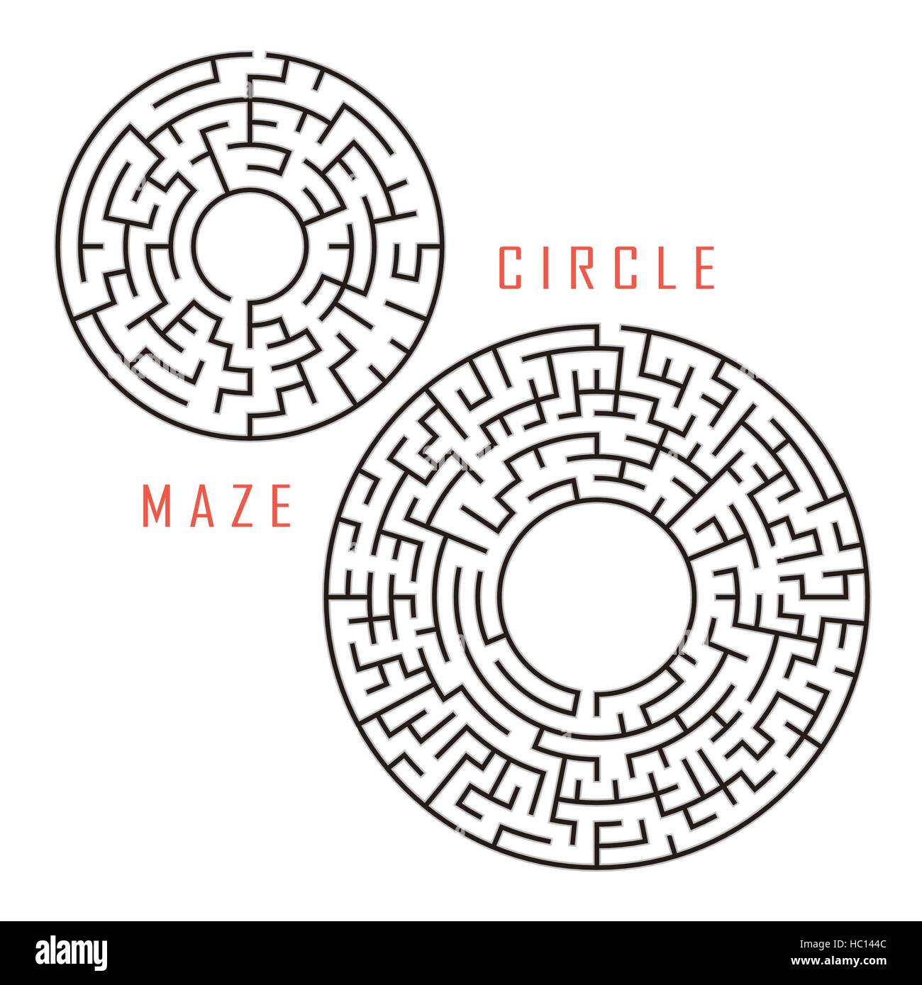 Jeu de labyrinthe circulaire isolé sur fond blanc Image Vectorielle ...