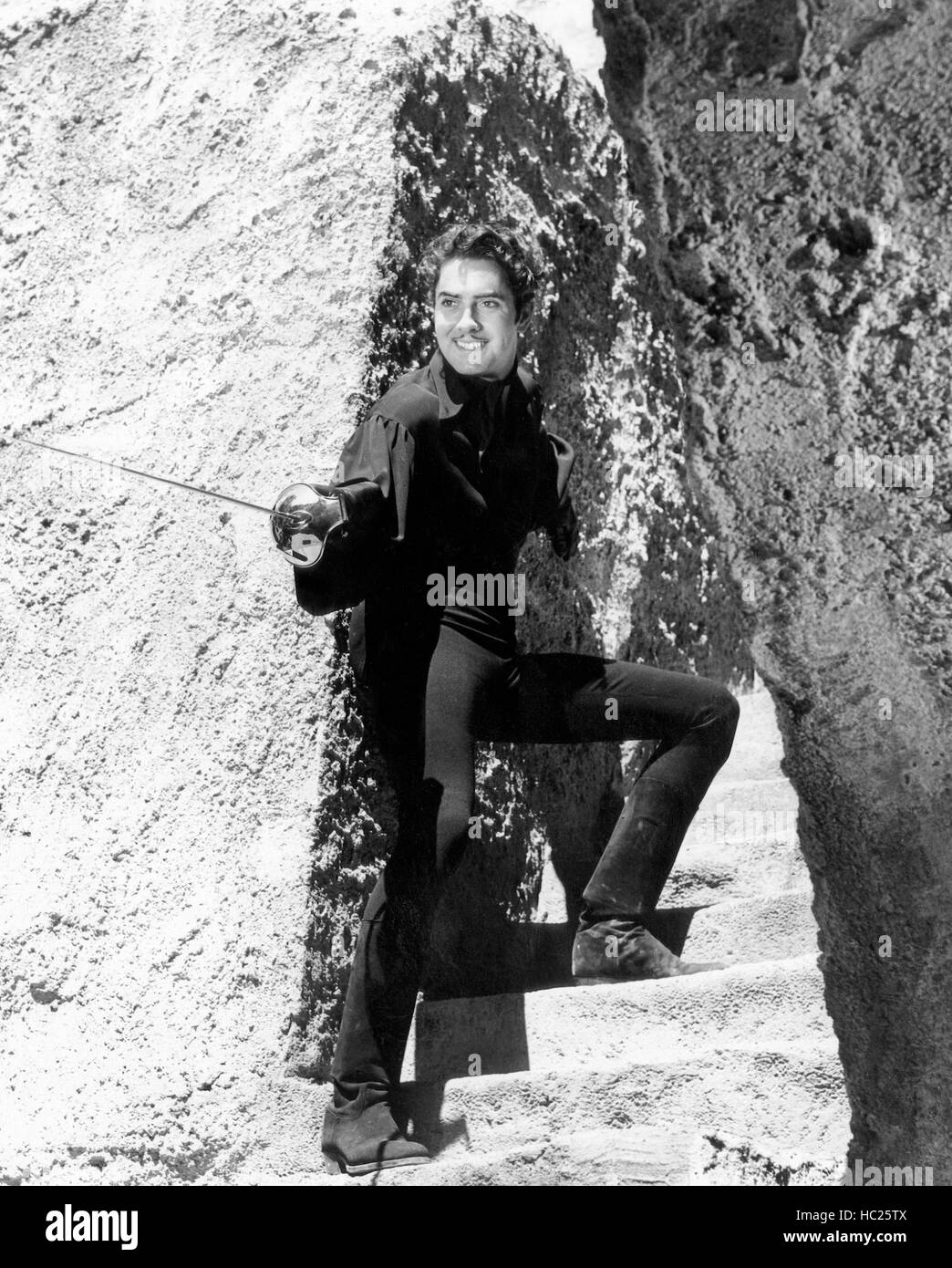 Tyrone power zorro Banque d'images noir et blanc - Alamy