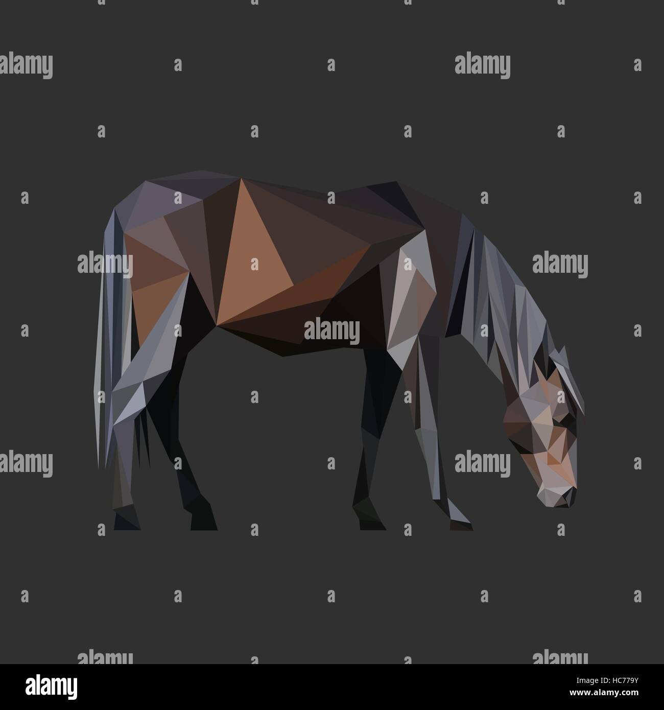 Illustration vectorielle de cheval low poly design triangle Banque de ...