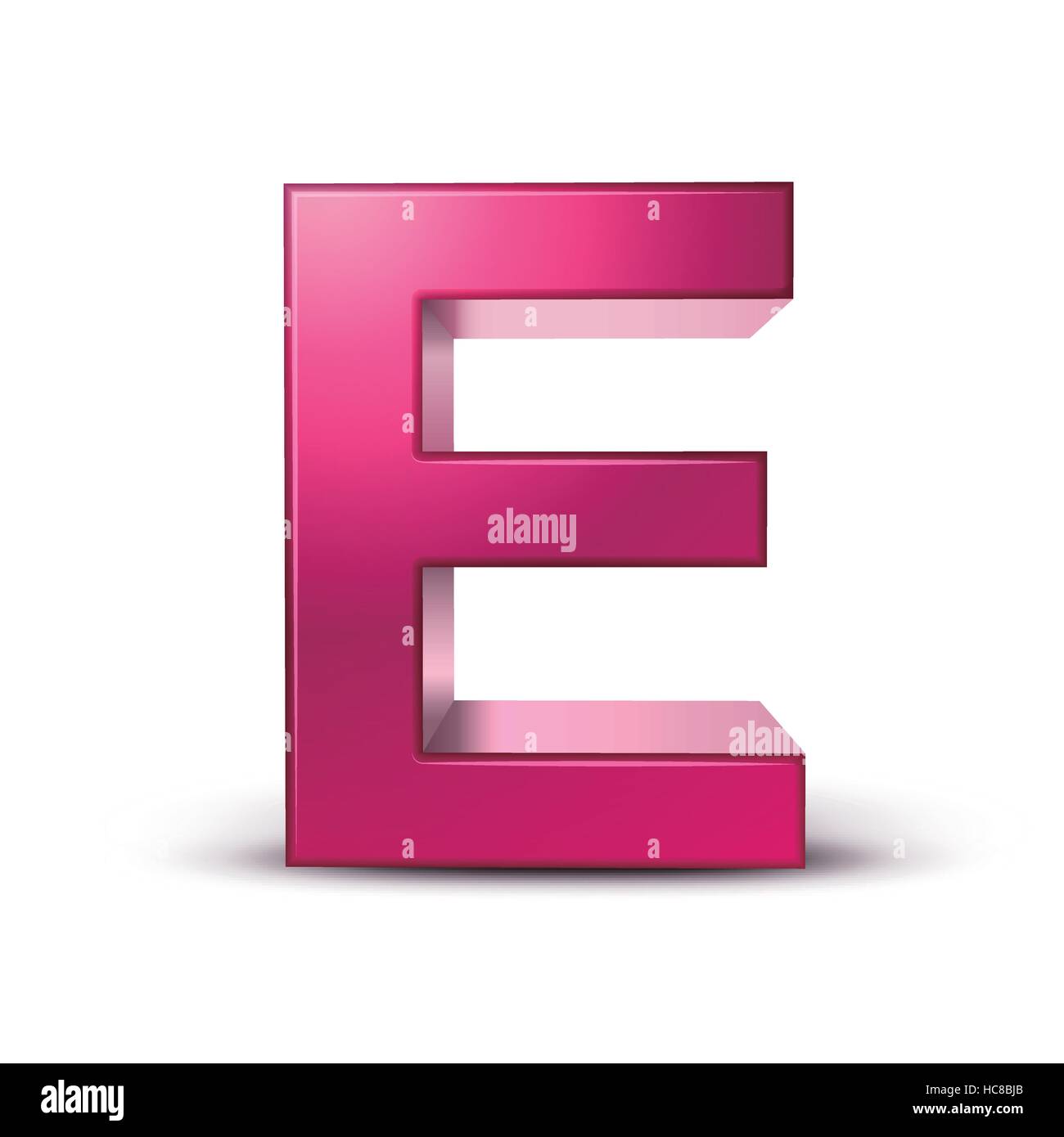 Lettre de l’alphabet e rose Banque d'images vectorielles - Alamy