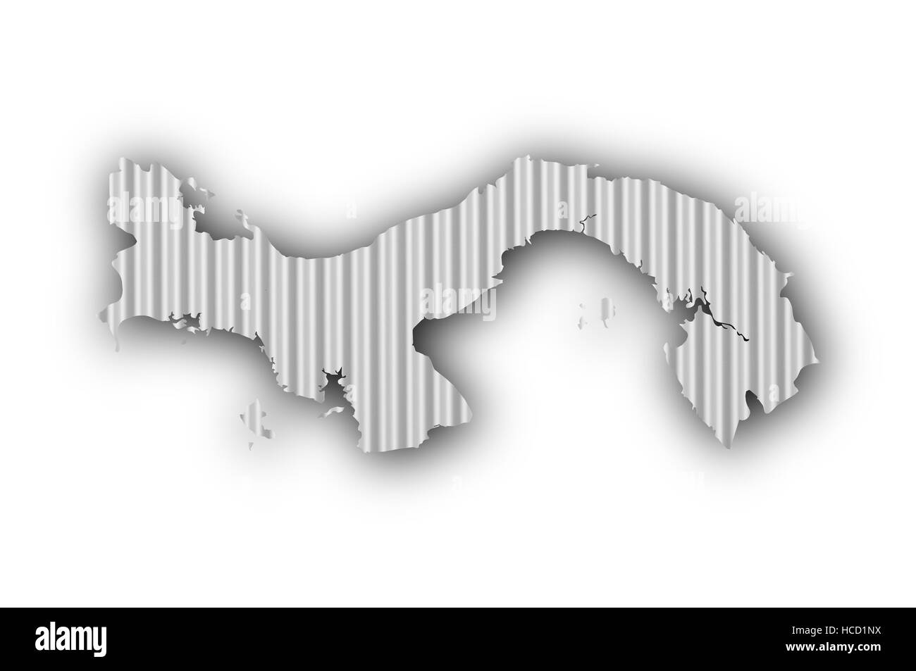 Carte de Panama sur la tôle ondulée Photo Stock - Alamy