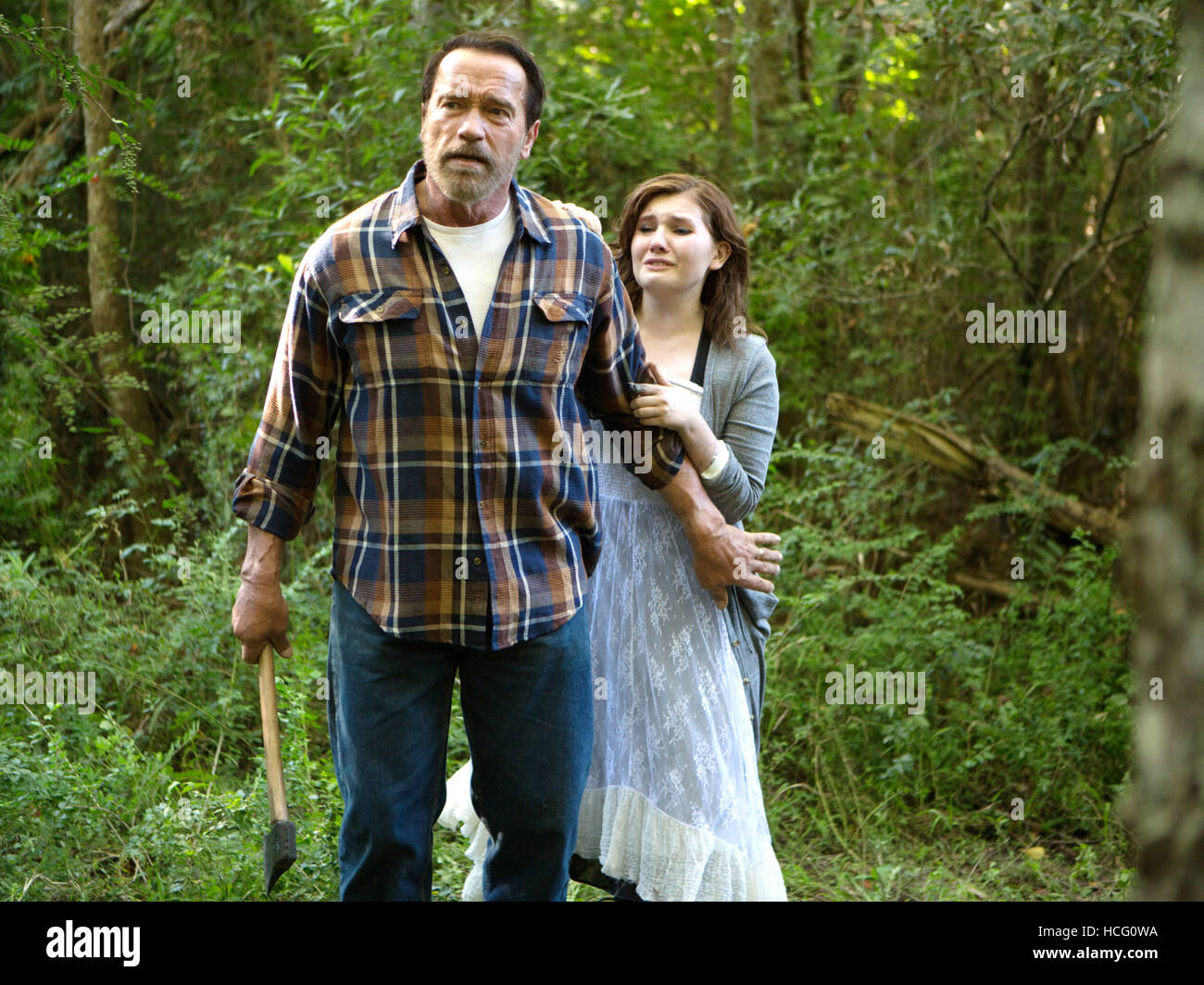 MAGGIE, à partir de la gauche : Arnold Schwarzenegger, Abigail Breslin ...