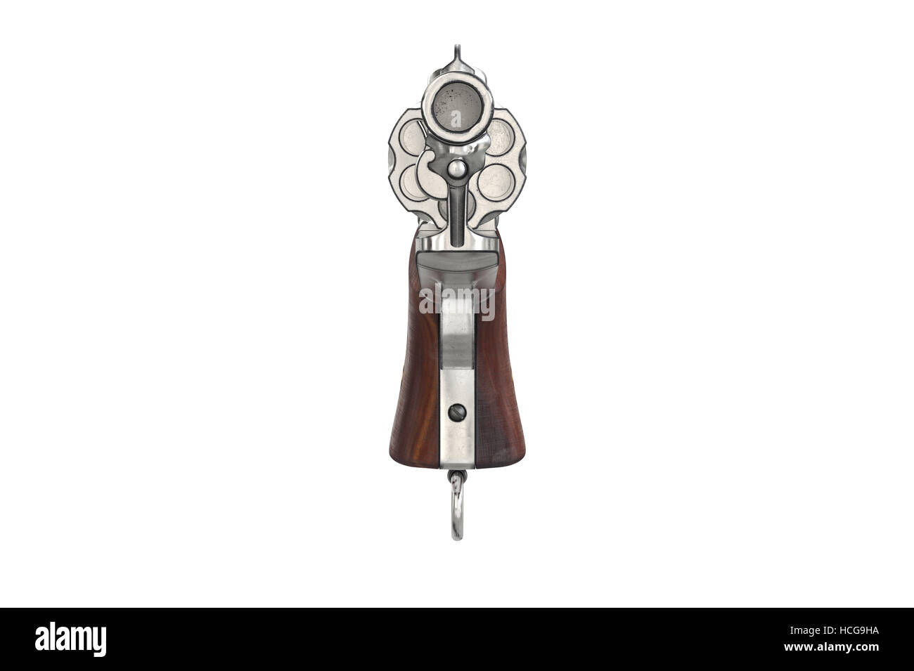 Revolver handgun ammunition front view Banque d'images détourées - Alamy