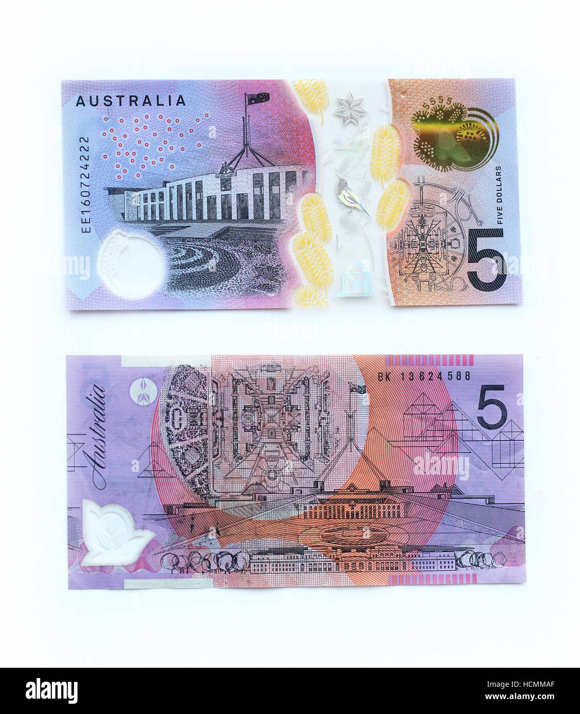 Nouveau billet de cinq dollars australien Banque de photographies et d ...