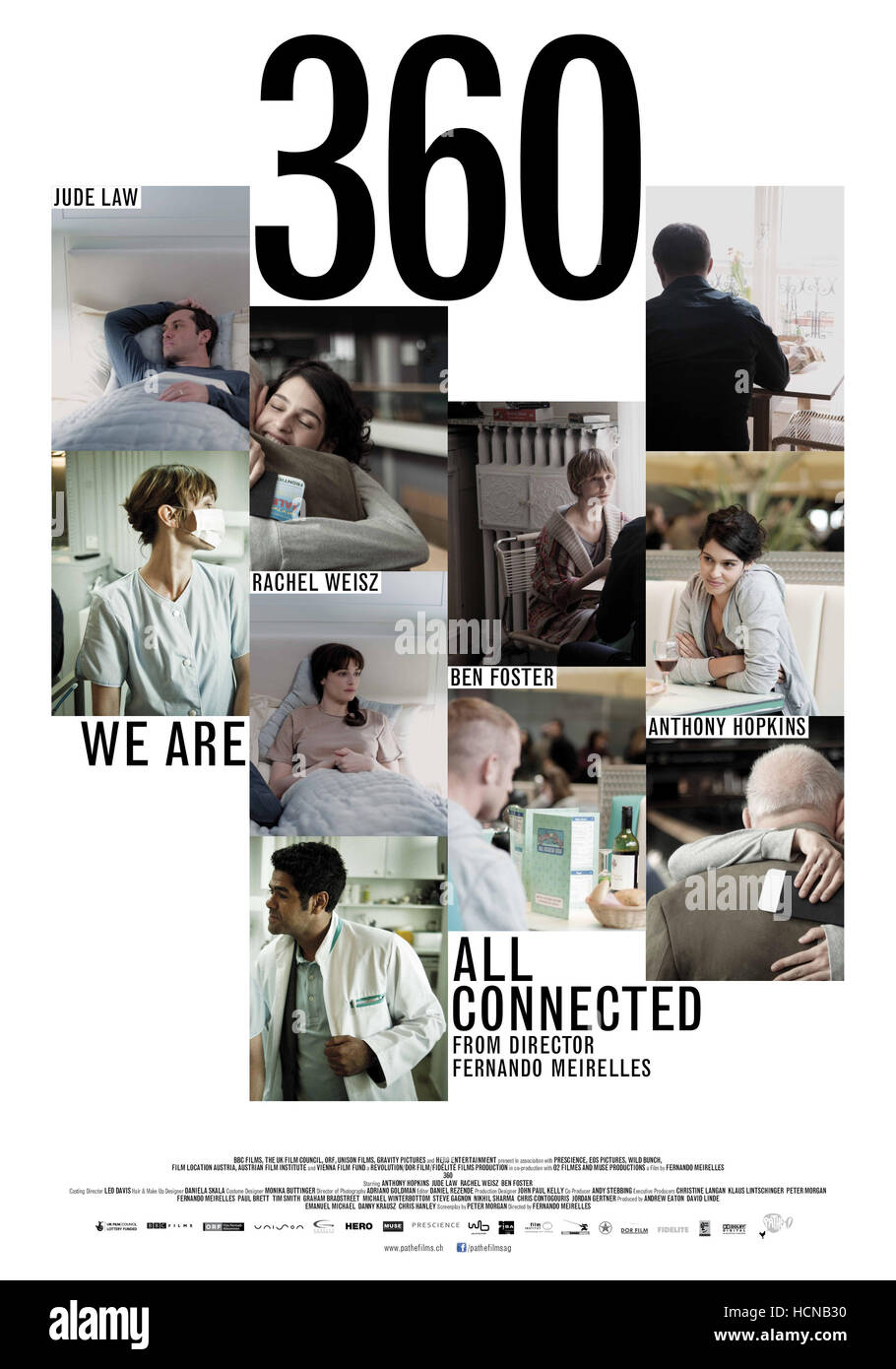 360, à partir du haut à gauche : Jude Law, Tereza Srbova, Rachel Weisz ...