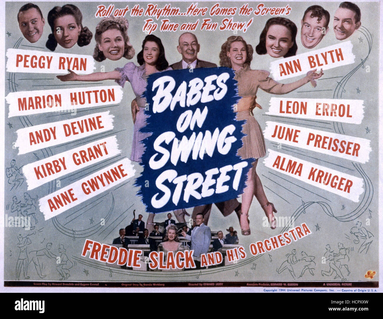 BABES ON SWING Street, à partir de la gauche : Kirby Grant, Anne Gwynne ...