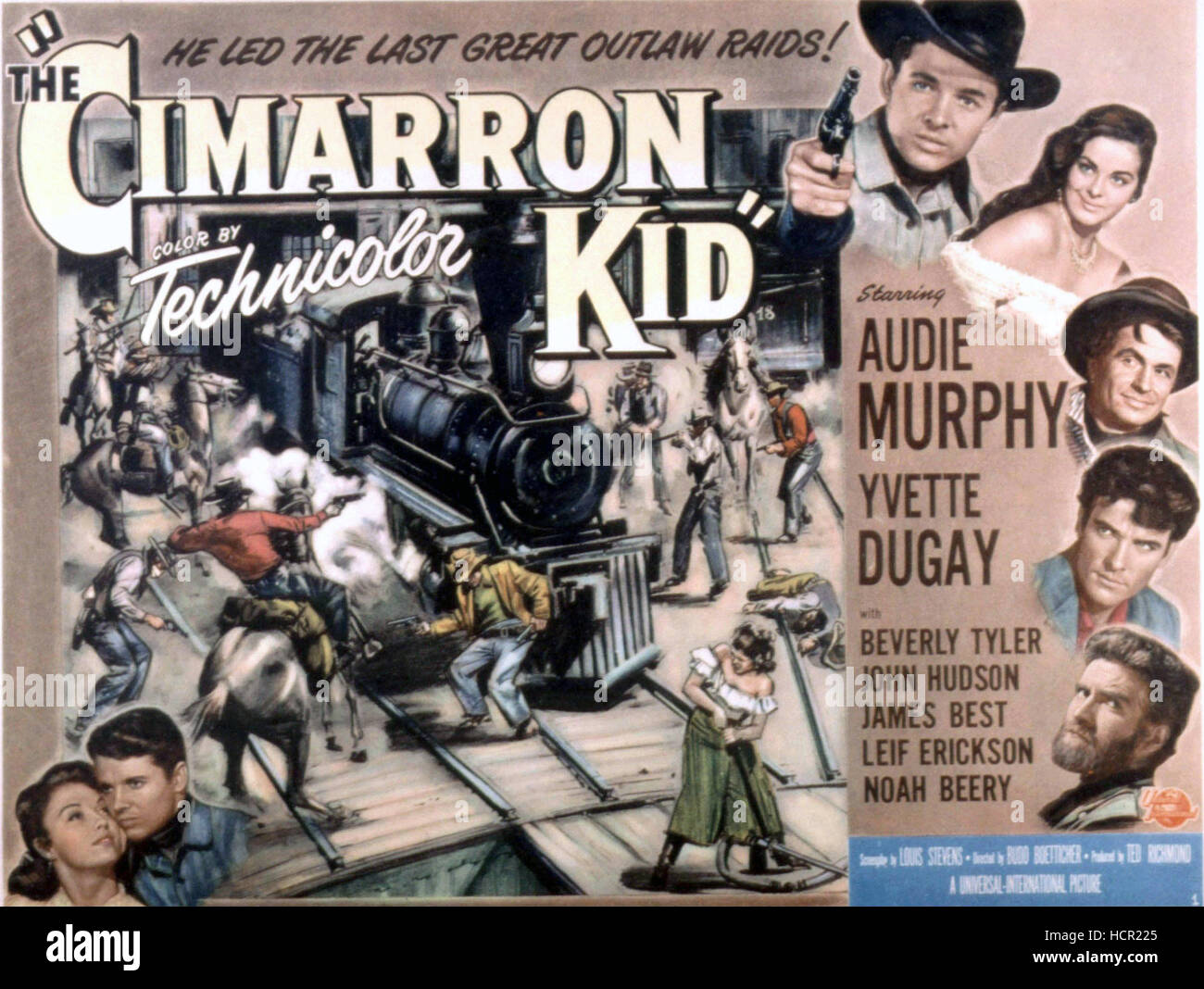 La CIMARRON KID, Audie Murphy, Yvette Duguay, Noah Beery, James Best ...