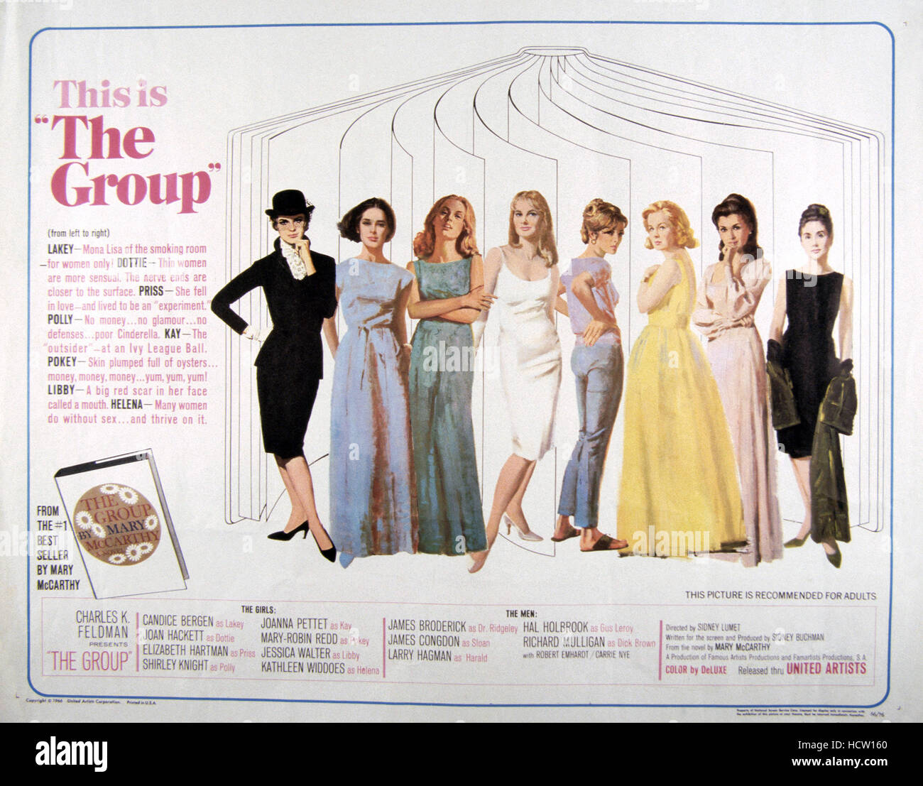 Le groupe, à partir de la gauche : Candice Bergen, Joan Hackett ...