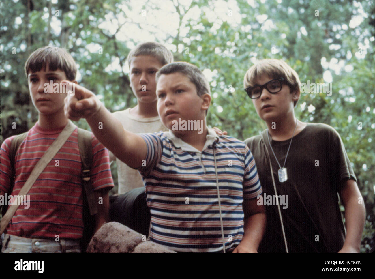 STAND BY ME, Wil Wheaton, River Phoenix, Jerry O'Connell, Corey Feldman ...