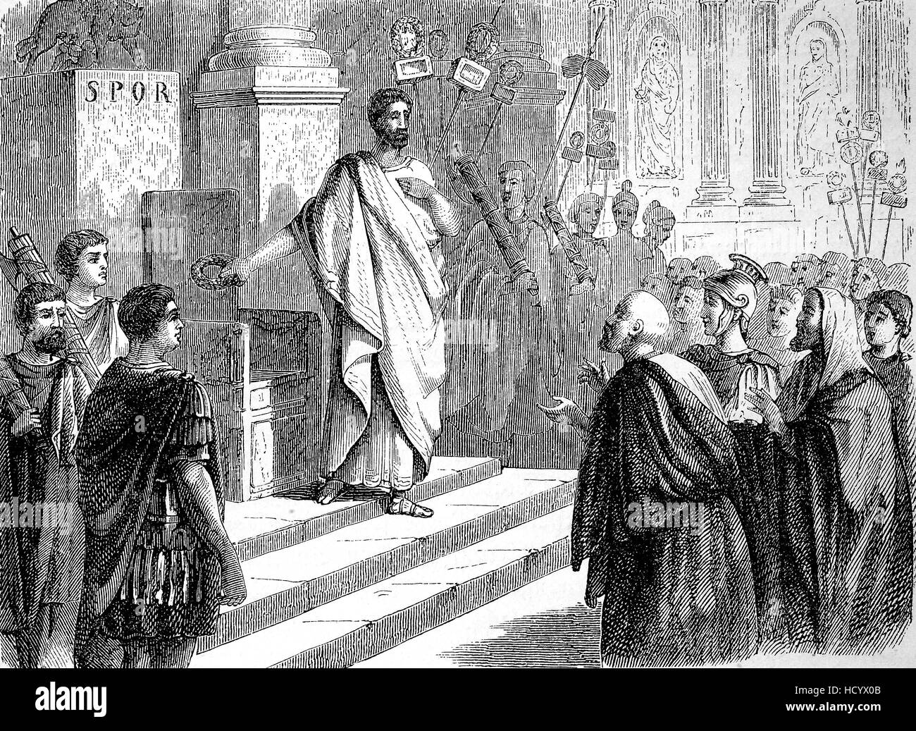 Abdication de lucius cornelius sulla felix Banque de photographies et d ...