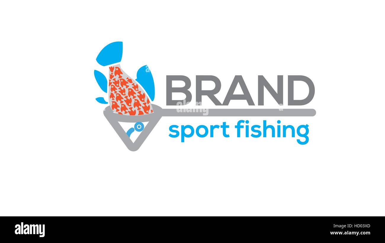 Fishing Vector Logo Design Template Banque d'image et photos - Alamy