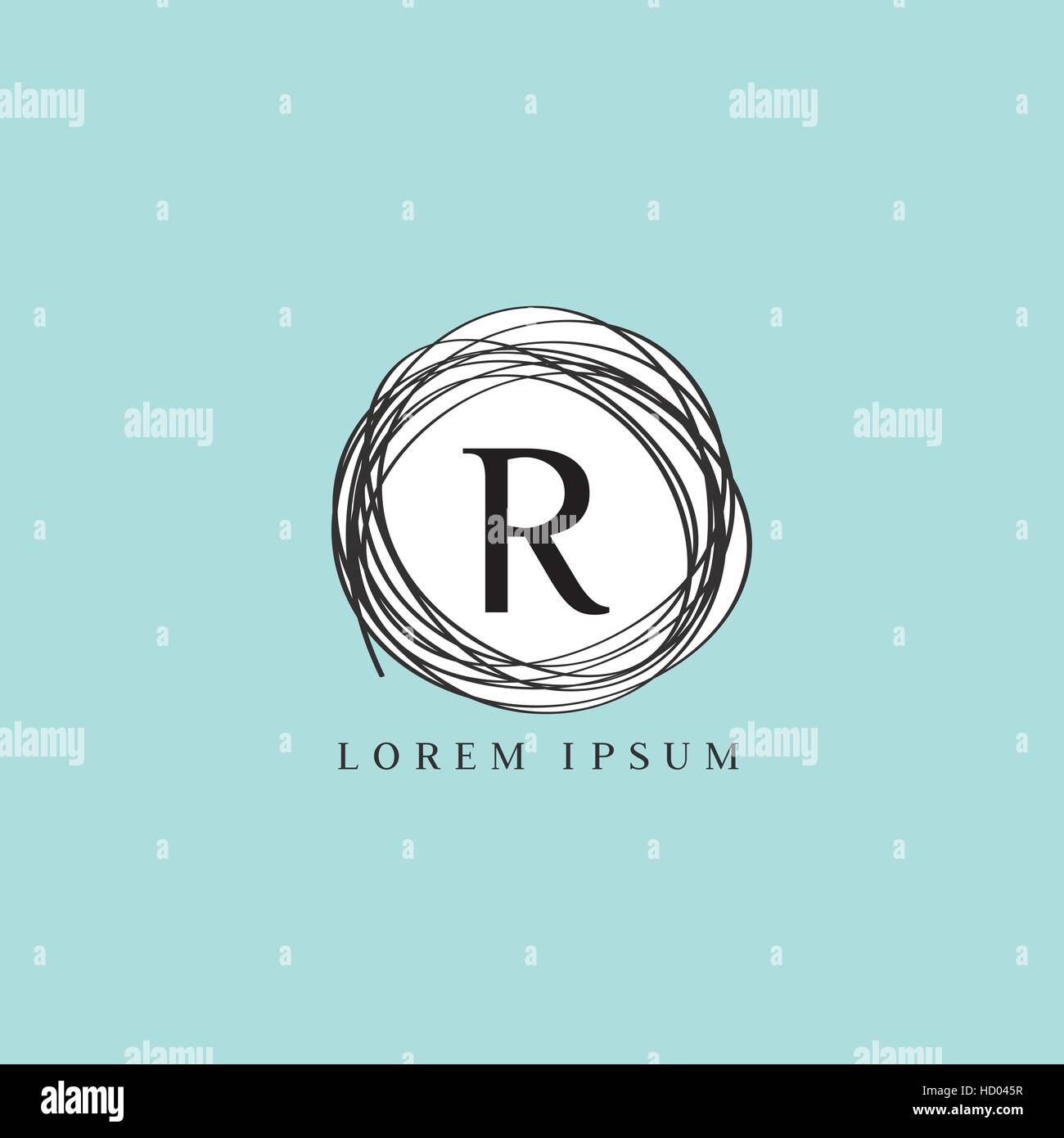 R lettre logo vector modèle. Monogramme géométrique (signe, symbole ...