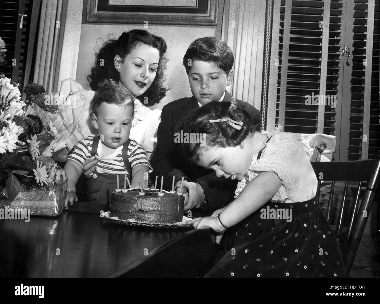 Hedy Lamarr, Anthony Loder, fils adopté Jamesie, Denise Loder, 1948 ...