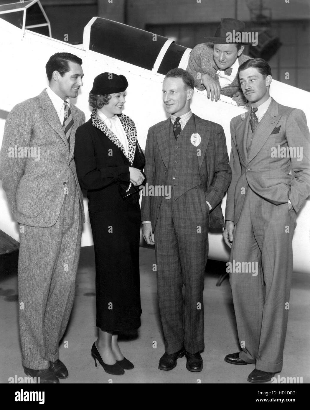CARY GRANT, Myrna Loy, aviateur SIR CHARLES KINGSFORD SMITH, ROSCOE ...