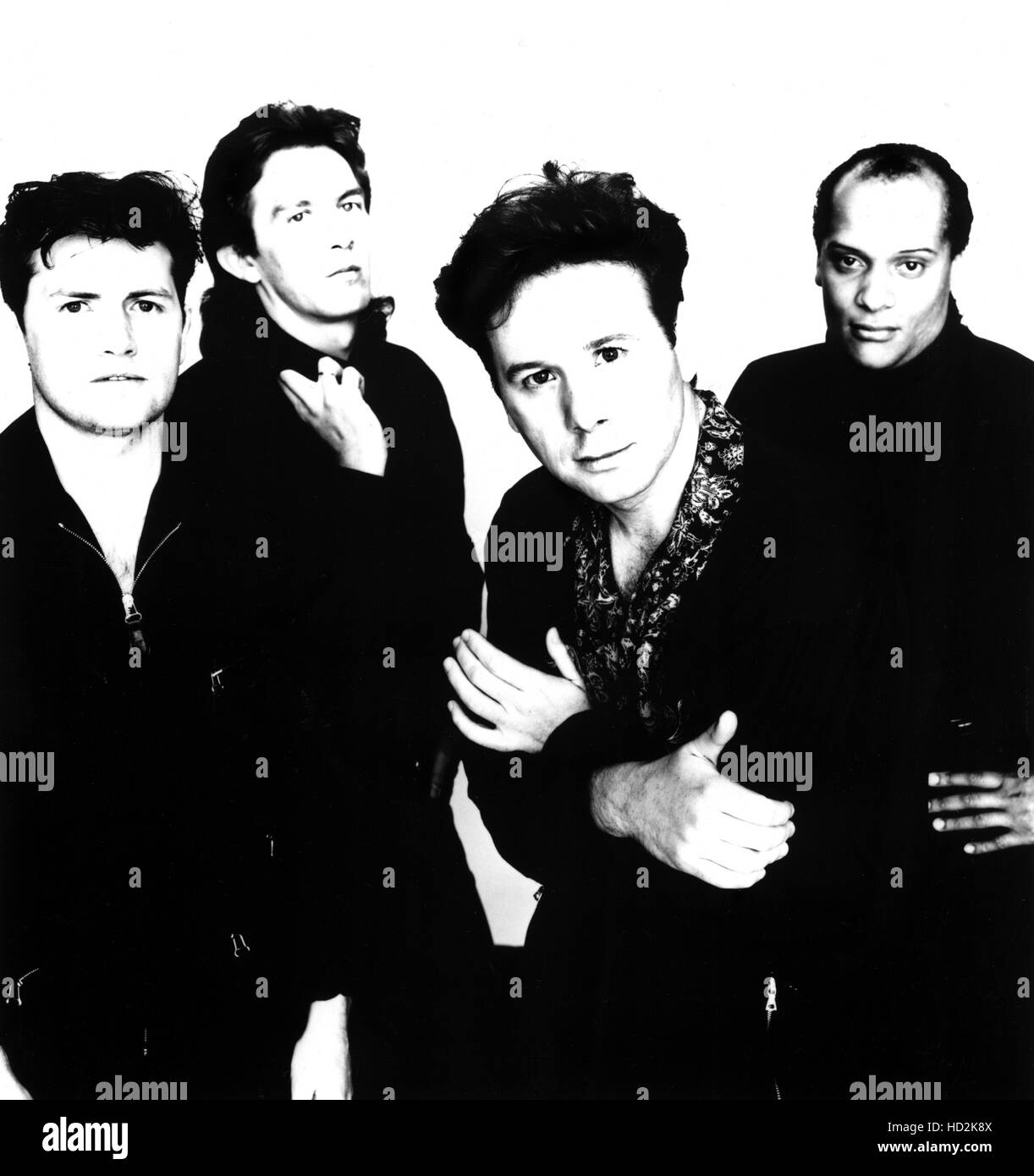 Simple Minds, (l à r) : Charlie Burchill, Malcolm Foster, Jim Kerr, Mel ...