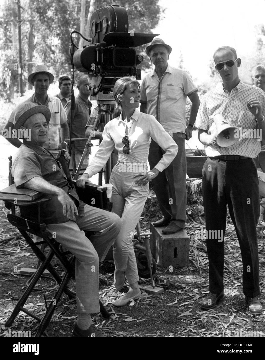 Réalisateur William Wyler, l'actrice Audrey Hepburn et cinématographe ...