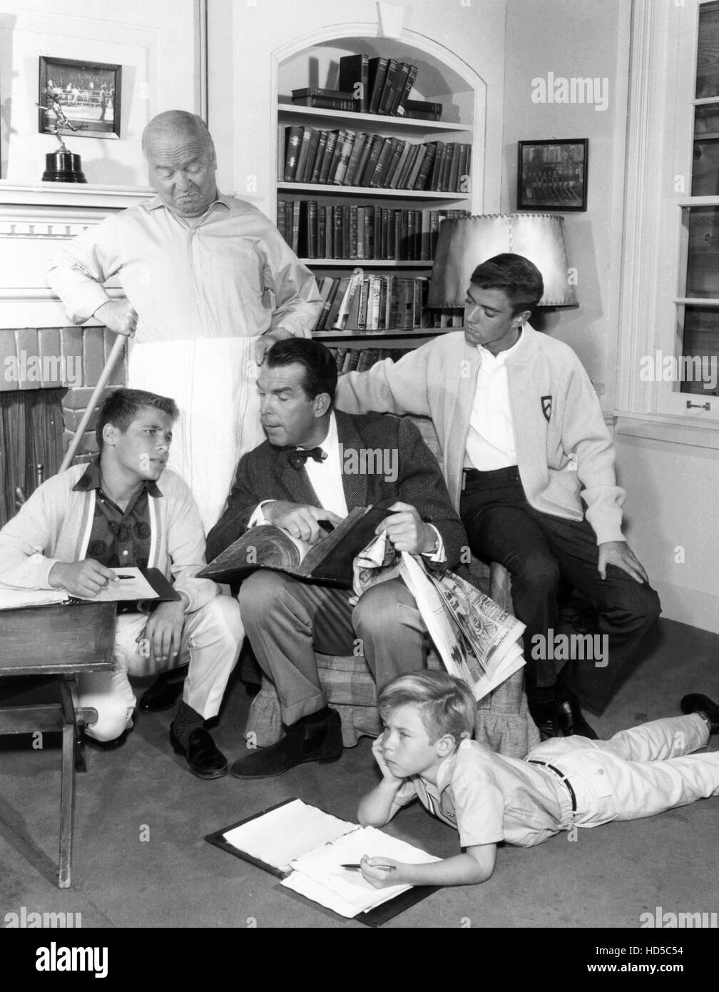 Mes trois fils, de gauche, Don Grady, William Frawley, Fred MacMurray ...