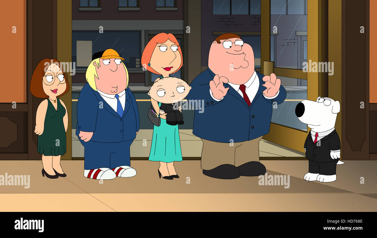 FAMILY GUY, l-r : Meg Griffin, Chris Griffin, Lois Griffin, Stewie ...
