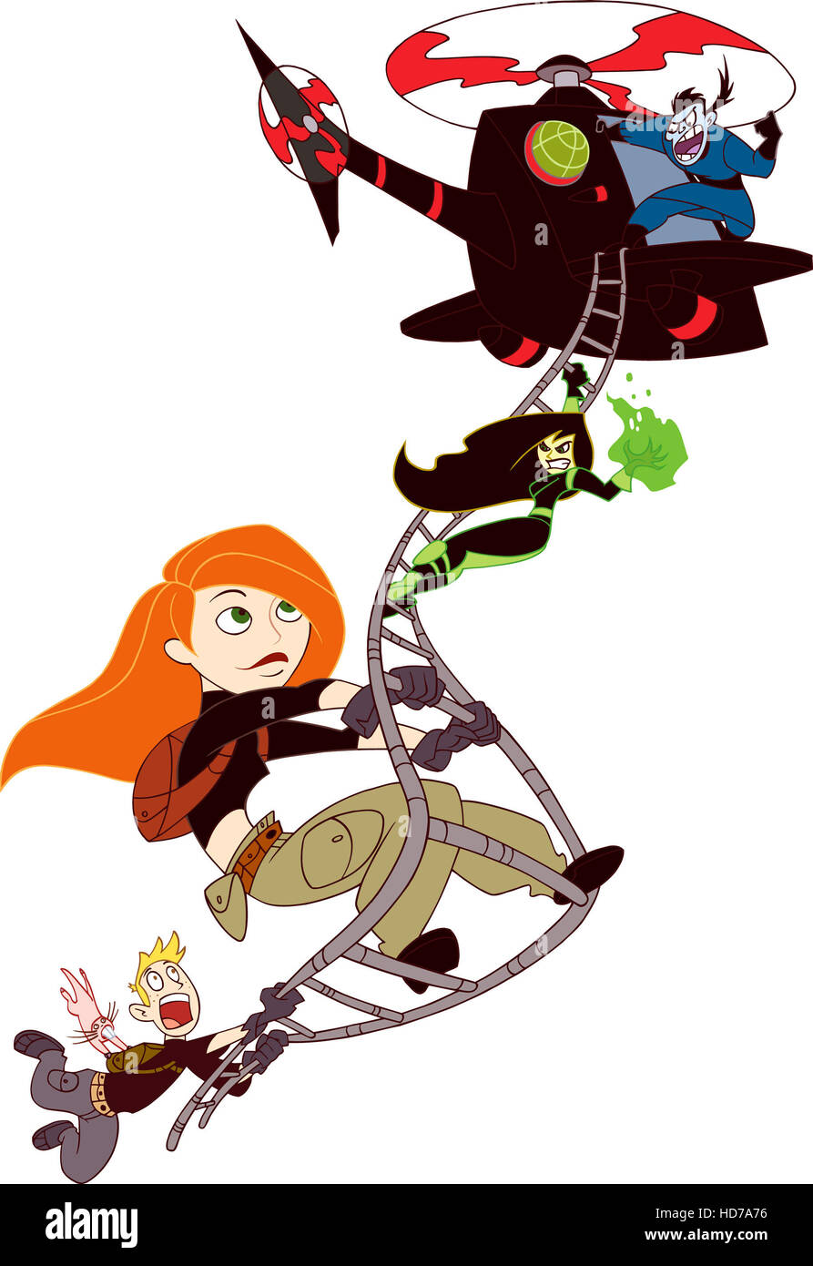 KIM POSSIBLE, Ron plus arrêter, Rufus, Kim Possible, Shego, Dr Drakken ...