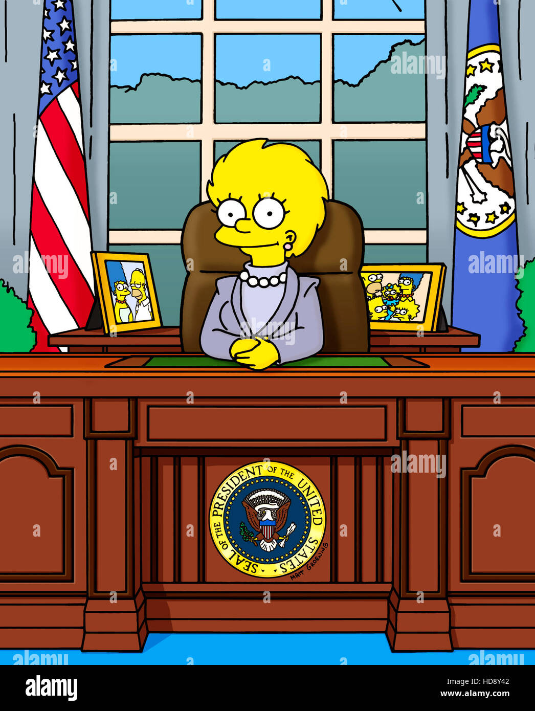 Les Simpsons, Lisa Simpson dans l'avenir (comme président), 1989 ...
