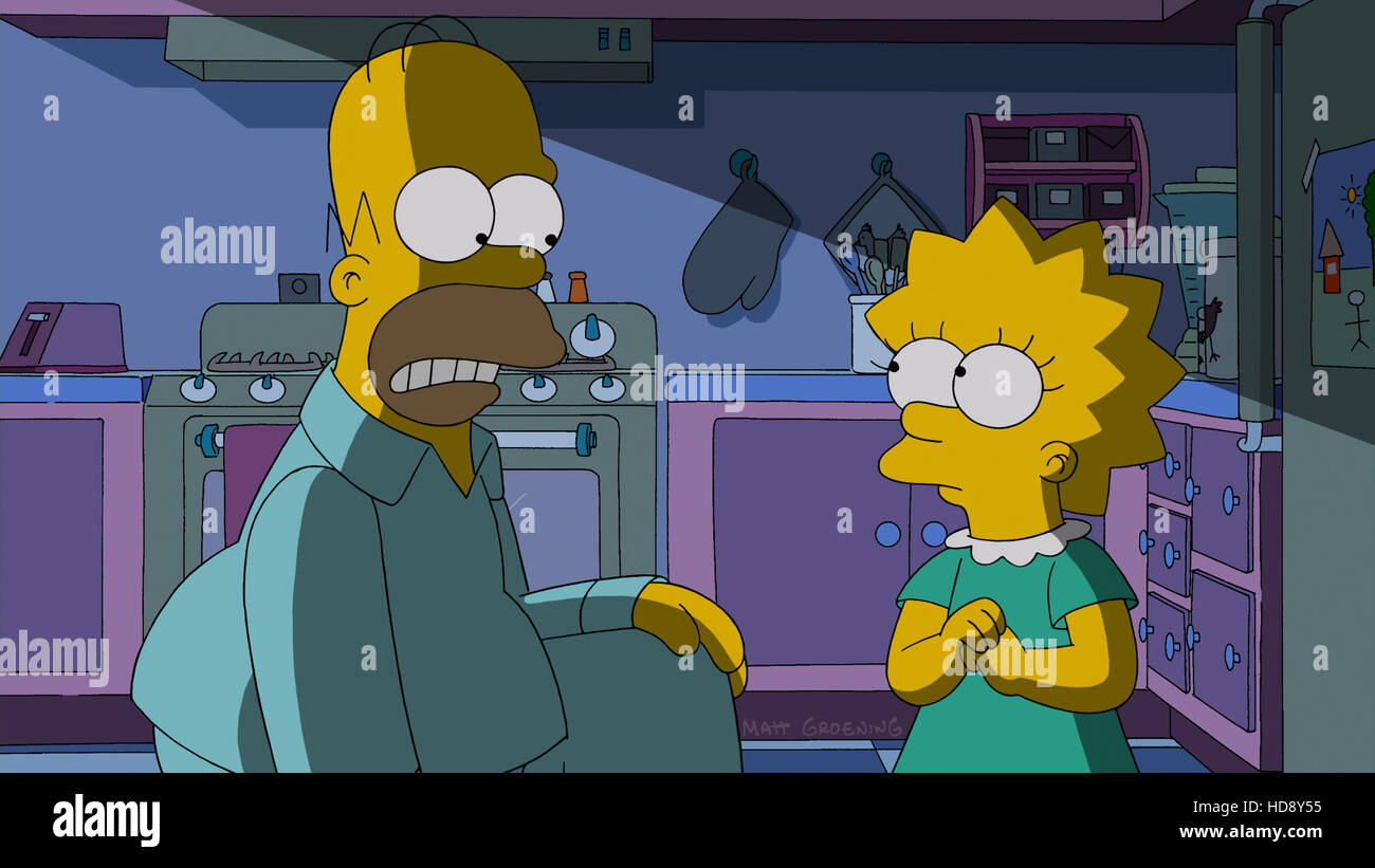 Les Simpsons, (de gauche) : Homer Simpson, Lisa Simpson, 'Homerland ...