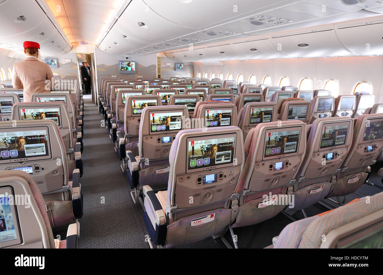 Économie, Sitze Klasse, Airbus A380, de l'ADI, Berlin-Schoenefeld ...