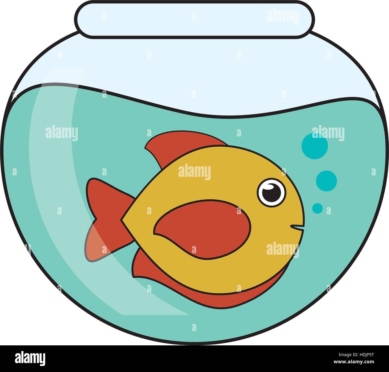 Cartoon animal poisson design à l'intérieur de la cuvette Image ...