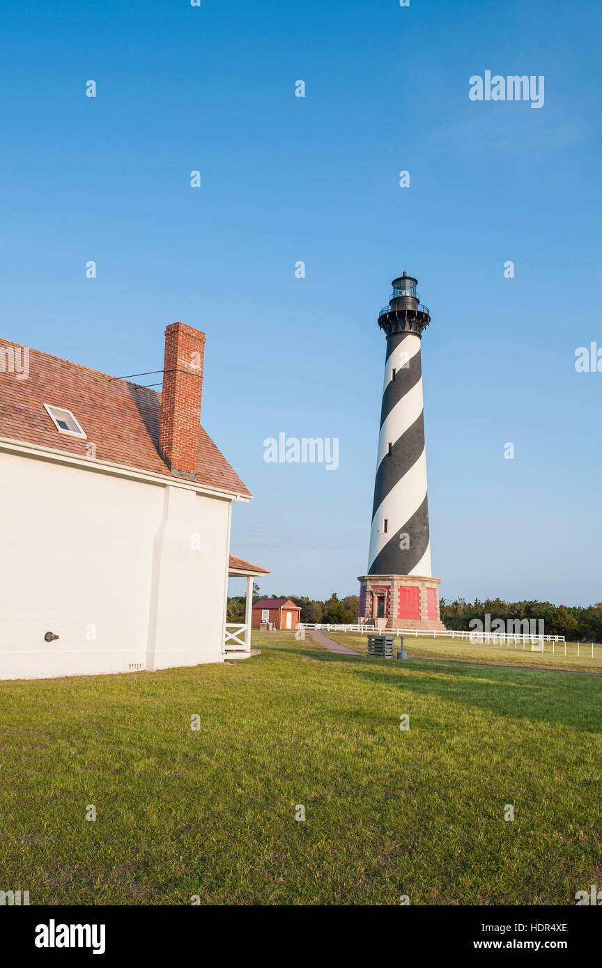 Station de phare de Cape Hatteras, Hatteras Island, Outer Banks, Caroline du Nord, USA Photo ...