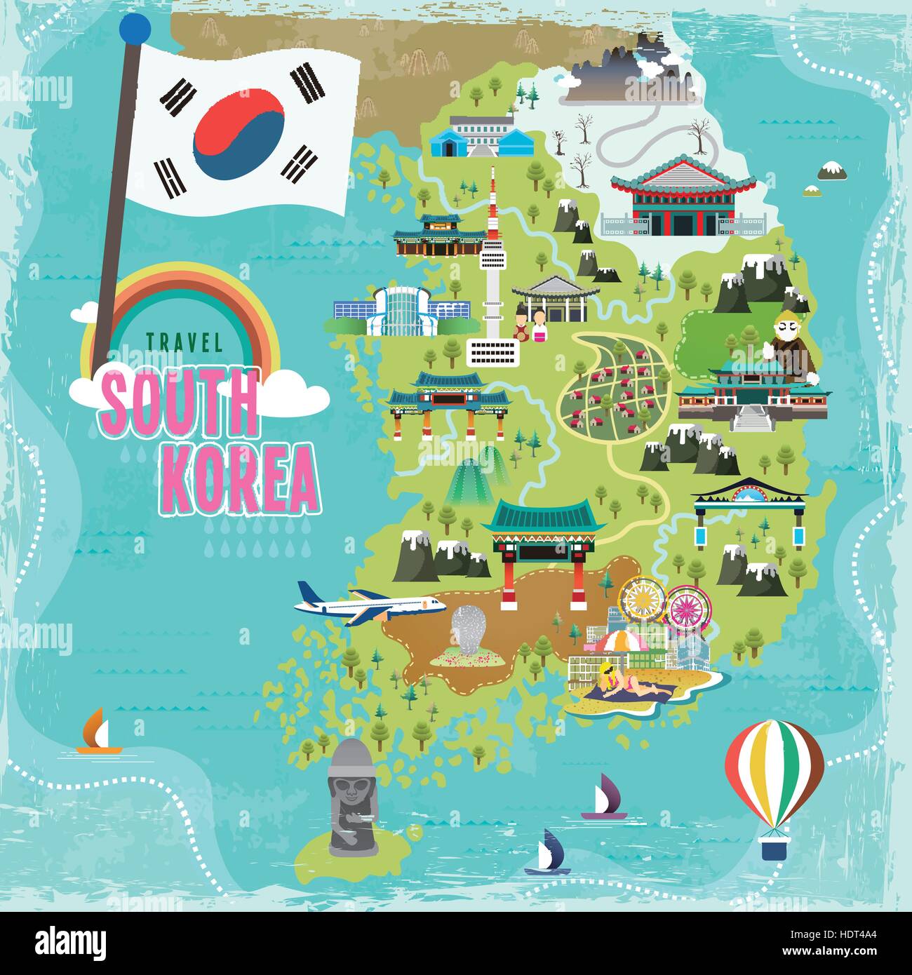 Carte du coree du sud Banque de photographies et d’images à haute ...