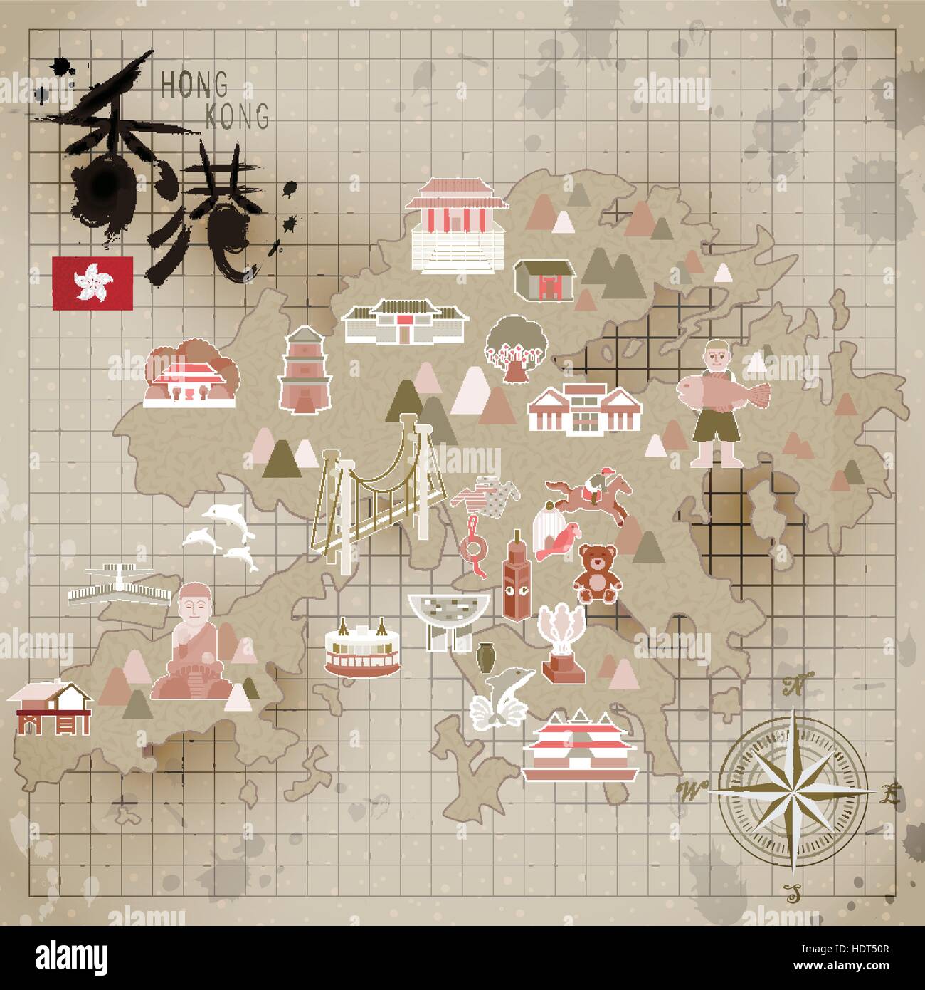 Bateau touristique hong kong Banque d'images vectorielles - Alamy