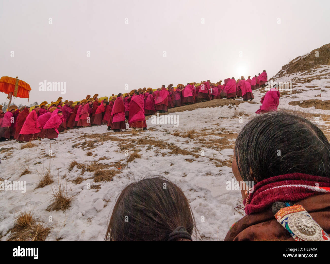 Xiahe : monastère tibétain Labrang au Monlam Festival ; des moines de l ...