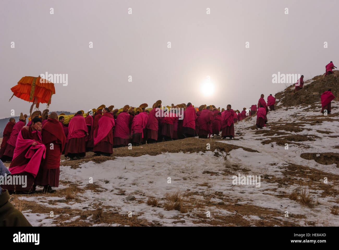 Xiahe : monastère tibétain Labrang au Monlam Festival ; des moines de l ...
