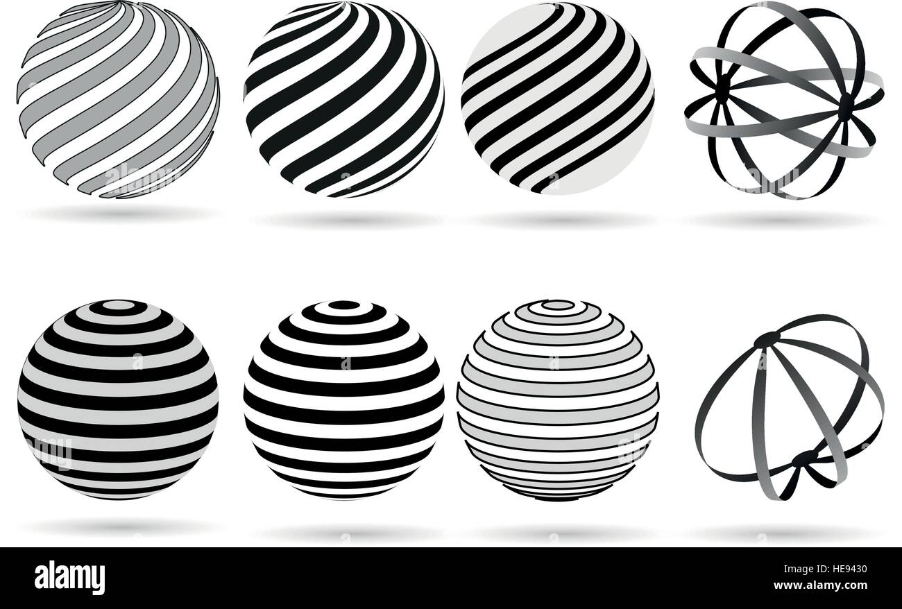 Logo jeu de boules, set globe logo logo Vector Abstract, ball, logo ...