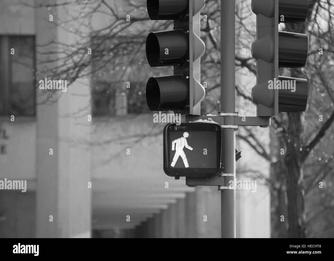 Intersection de feux de circulation Banque d'images noir et blanc - Alamy