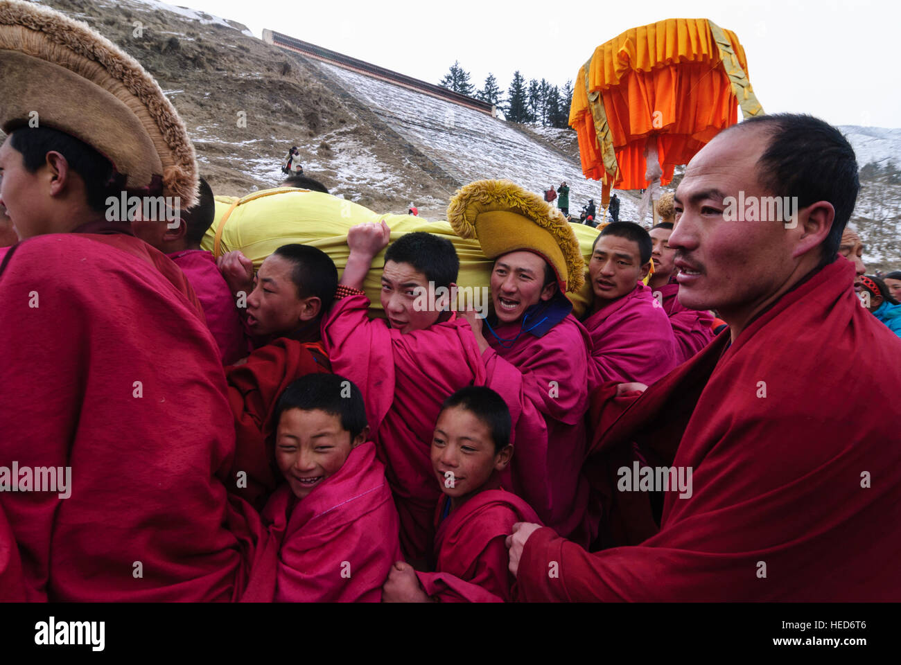 Tibetan monastery labrang at the monlam fes Banque de photographies et ...