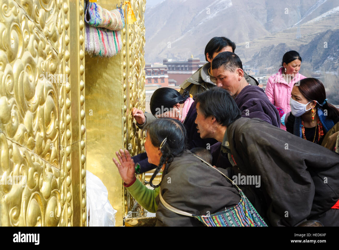 Tibetan monastery labrang at the monlam fes Banque de photographies et ...