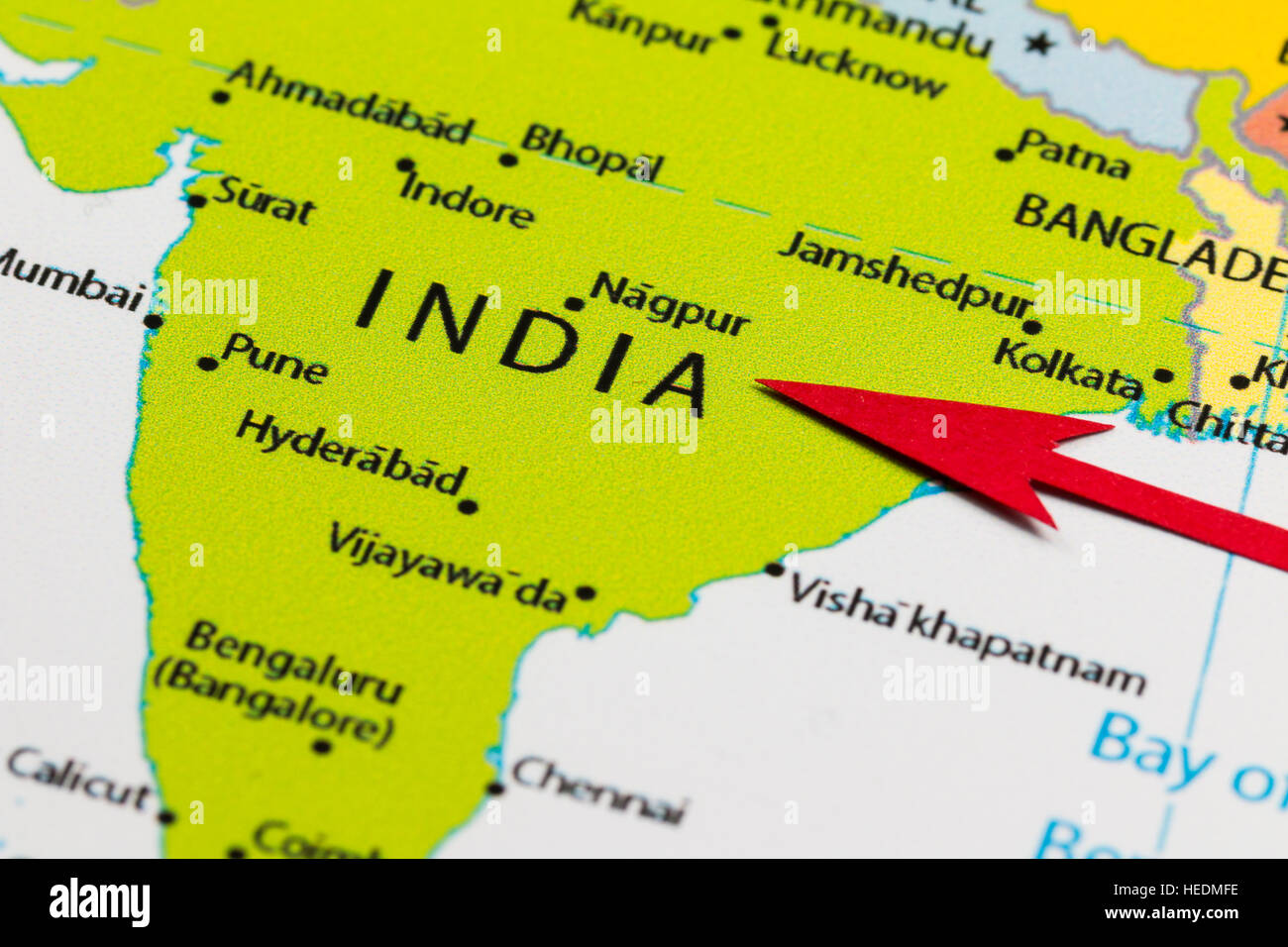 Mapa político de la india Banque de photographies et d’images à haute ...