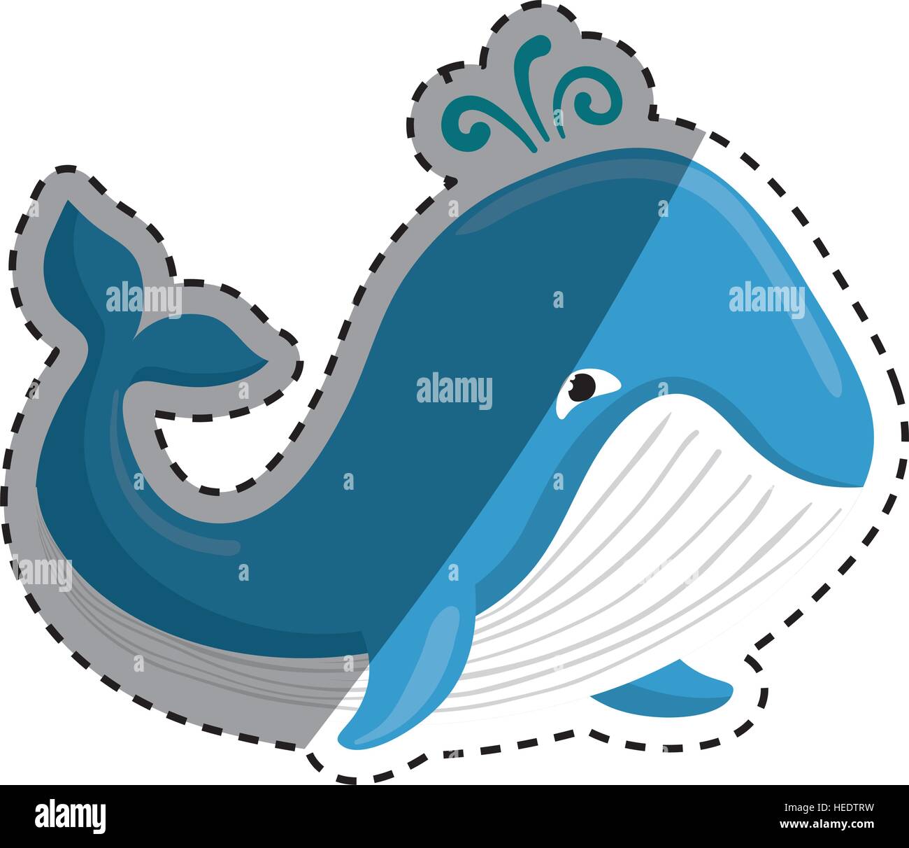 Baleine Cute cartoon vector icône illustration graphic design Image ...
