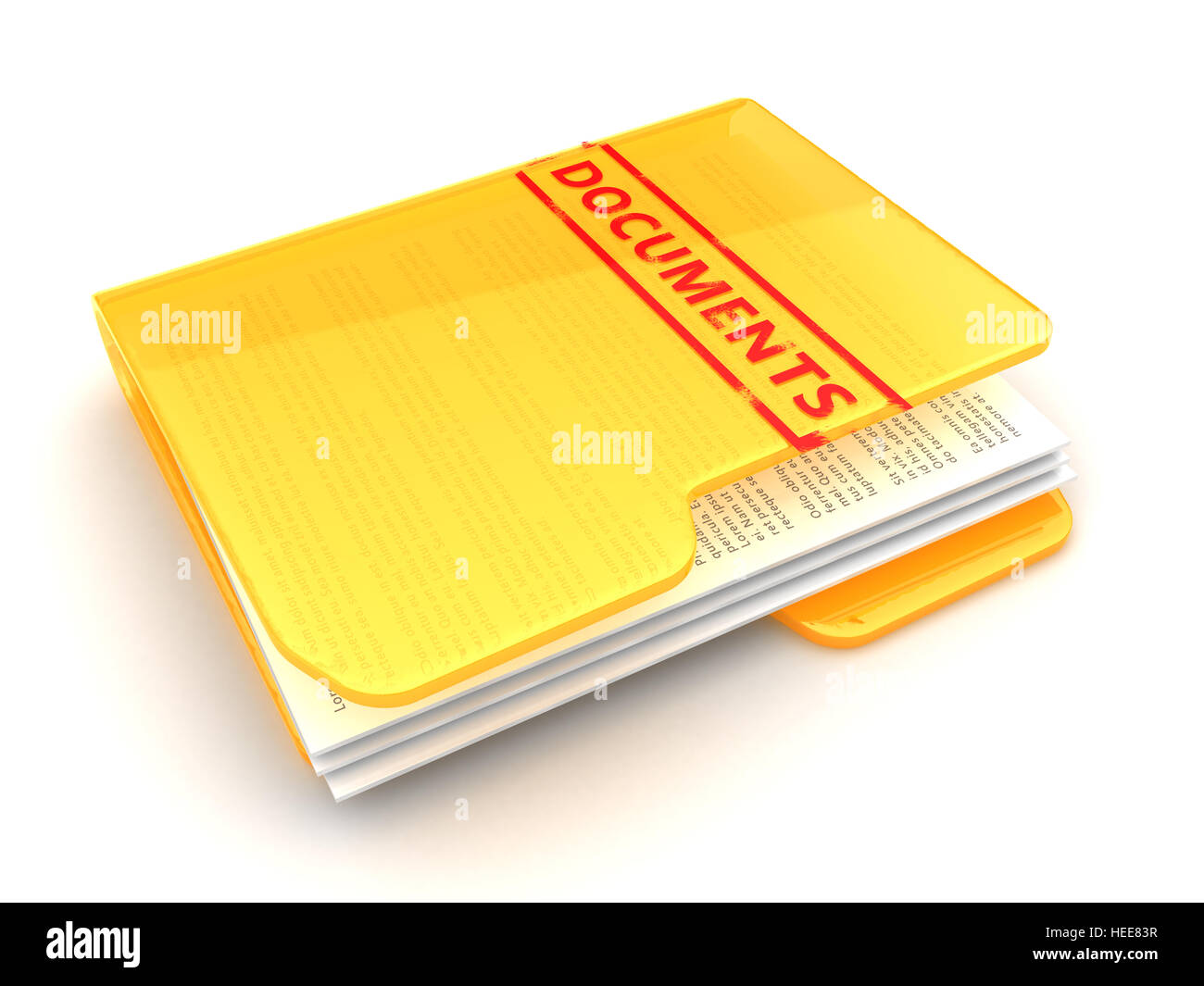 3d illustration de dossier documents sur fond blanc Photo Stock - Alamy